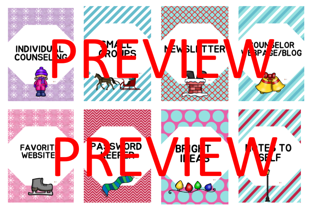 Counselor Central Binder Set Winter Theme | Made By Teachers