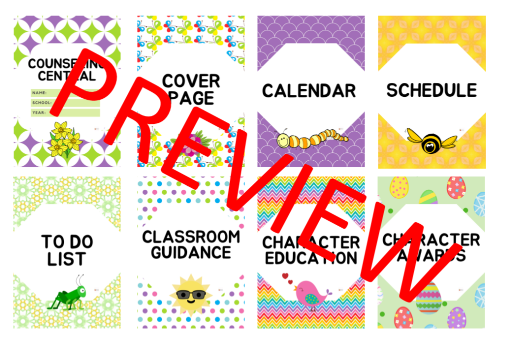 Counselor Central Binder Set Spring Theme - Made By Teachers