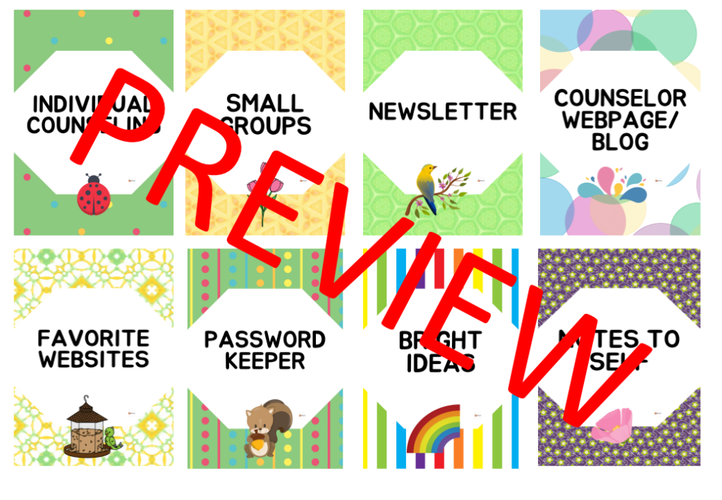 Counselor Central Binder Set Spring Theme - Made By Teachers