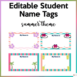 Editable Name Tags and Labels Summer Theme Bundle | Made By Teachers