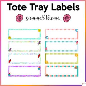 Editable Tote Tray Labels Summer Theme - Made By Teachers