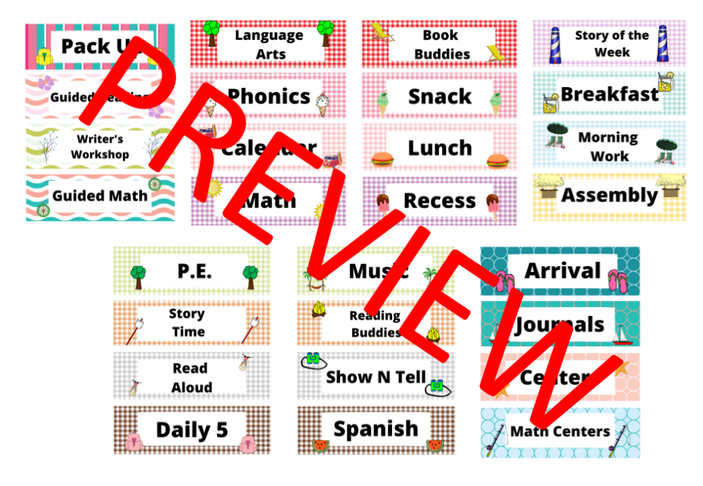 Schedule Card Labels and Daily Agenda Reminders Classroom Display ...