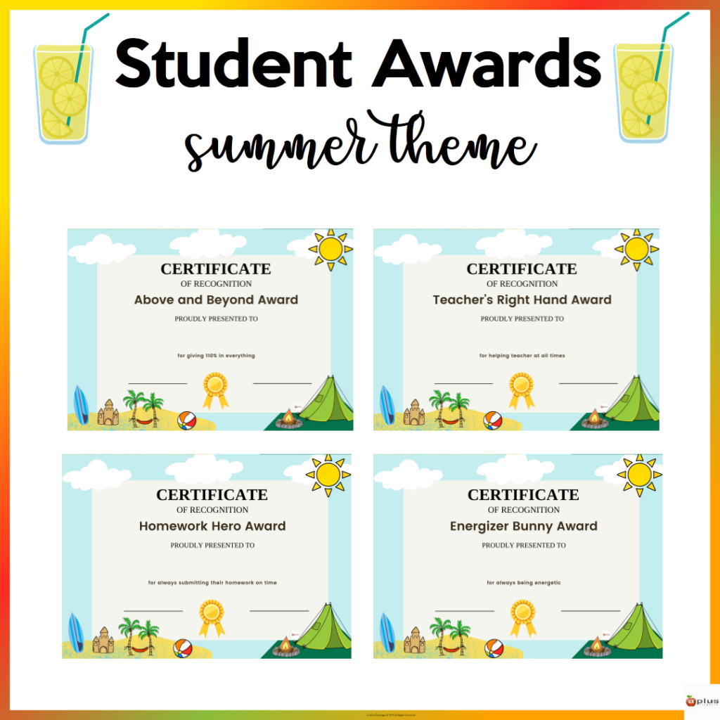 Editable Name Tags, Labels, and Student Awards Summer Theme Bundle ...