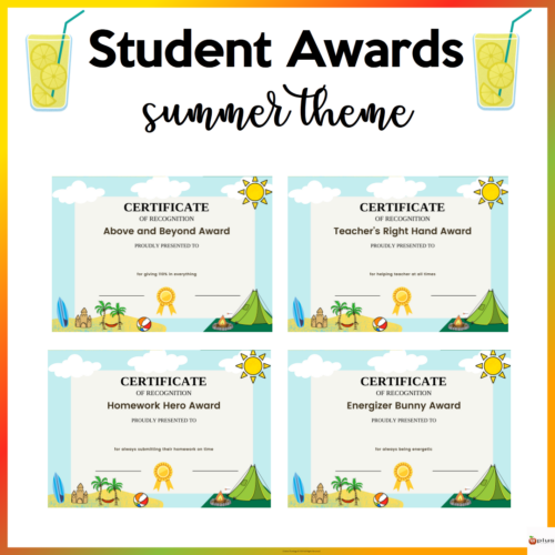 Editable Name Tags, Labels, and Student Awards Summer Theme Bundle ...