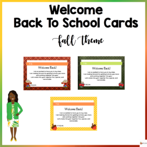 Editable Welcome Back To School Cards Fall Theme - Made By Teachers