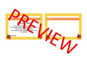 Editable Welcome Back To School Cards Fall Theme - Made By Teachers