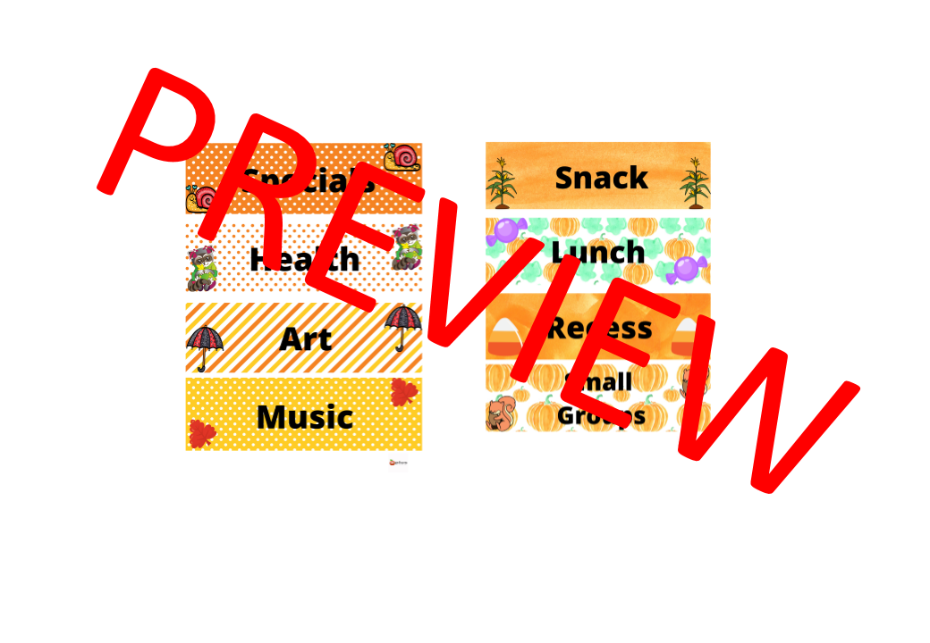 Schedule Card Labels and Daily Agenda Reminders Classroom Display Fall ...