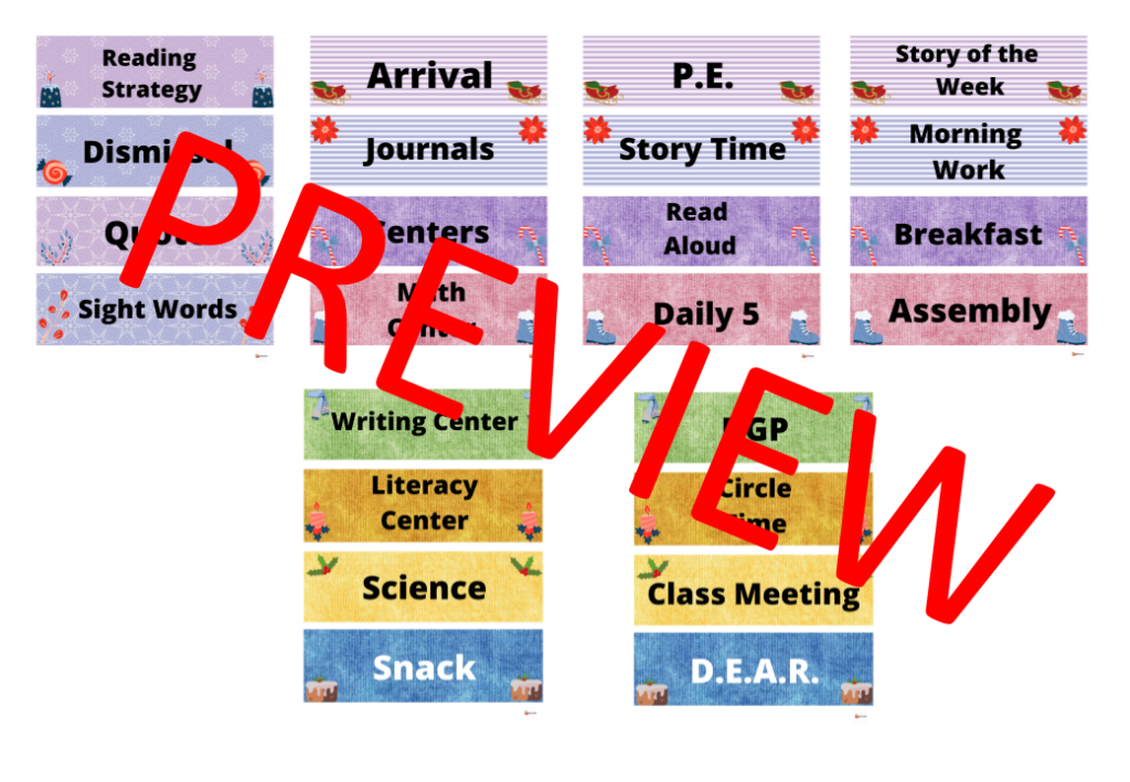 Schedule Card Labels and Daily Agenda Reminders Classroom Display ...