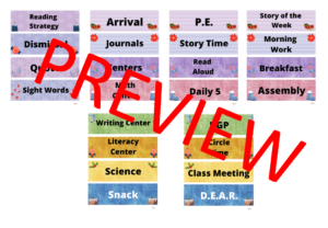 Schedule Card Labels and Daily Agenda Reminders Classroom Display ...