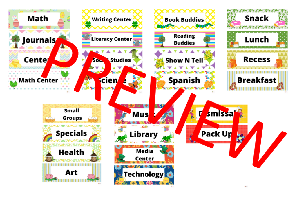 Schedule Card Labels and Daily Agenda Reminders Classroom Display ...