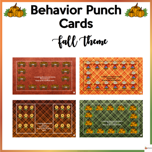 Editable Behavior Punch Cards Fall Theme | Made By Teachers