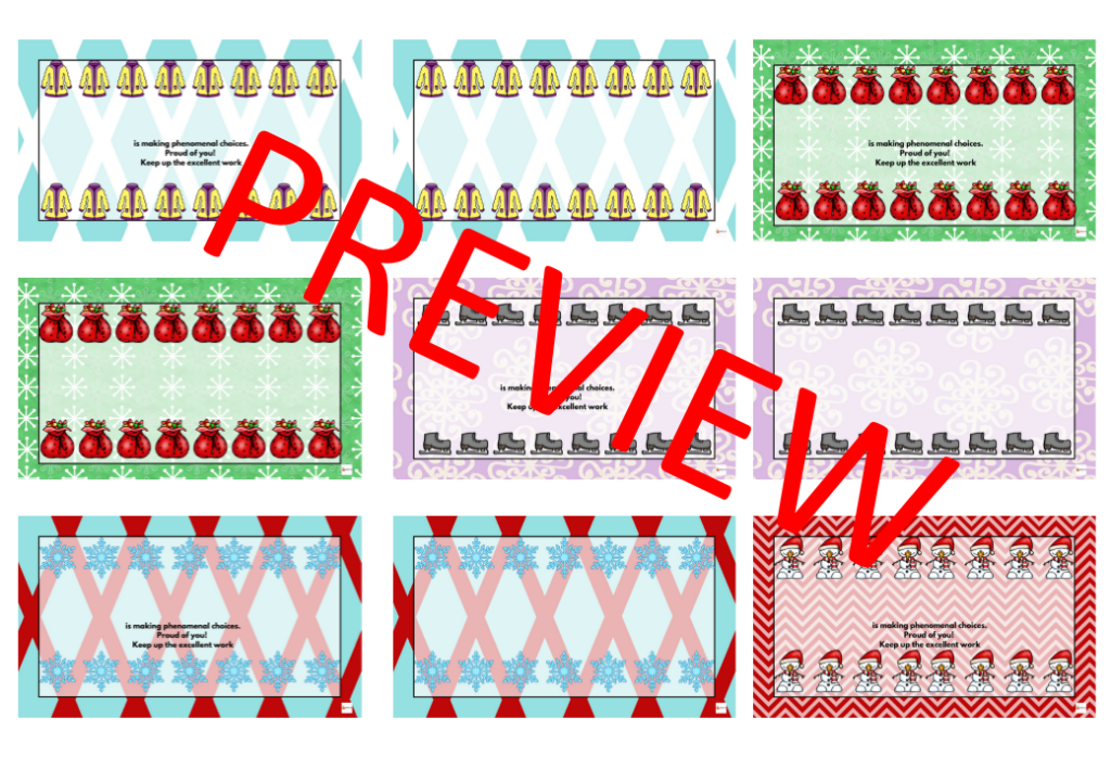 Editable Behavior Punch Cards Winter Theme - Made By Teachers