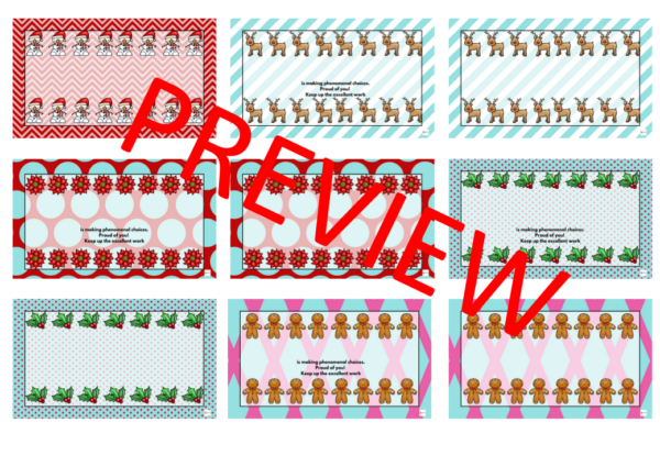 Editable Behavior Punch Cards Winter Theme - Made By Teachers