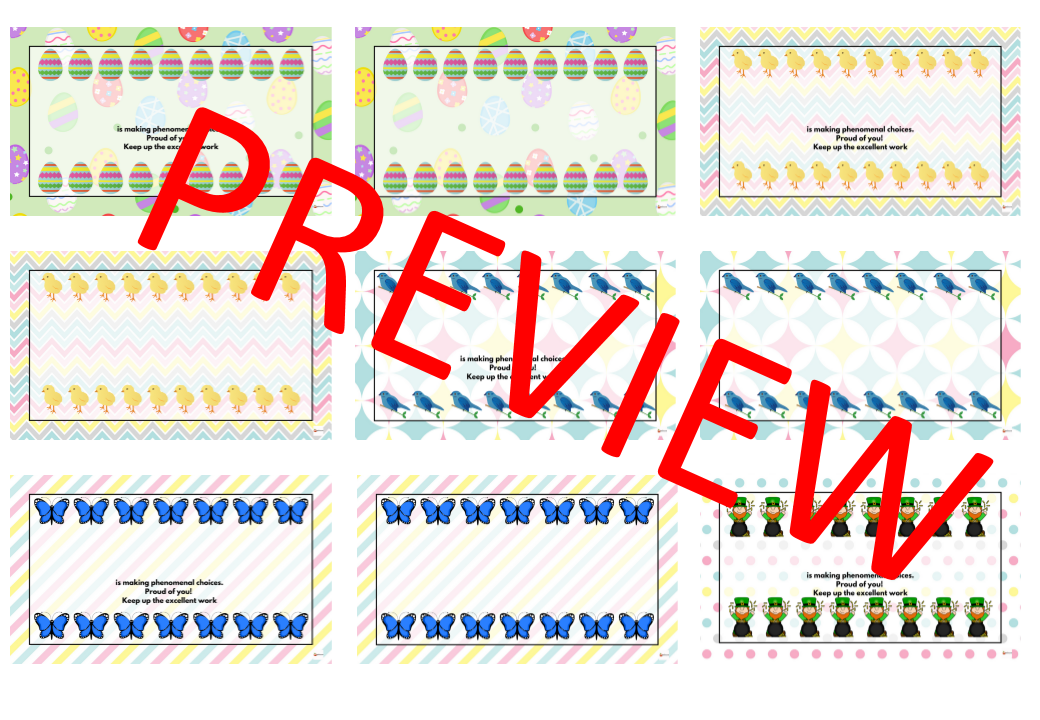 Editable Punch Cards Spring Theme - Made By Teachers