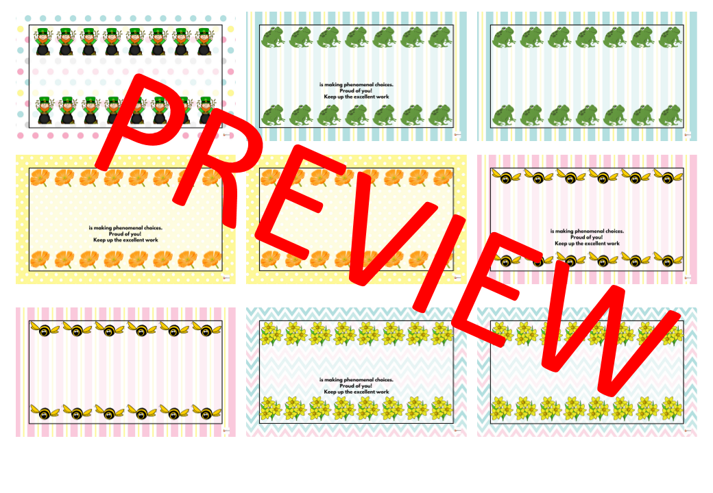 Editable Punch Cards Spring Theme - Made By Teachers