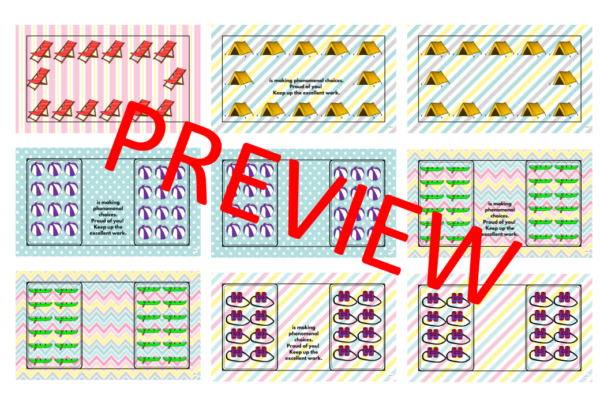 Editable Behavior Punch Cards Summer Theme - Made By Teachers