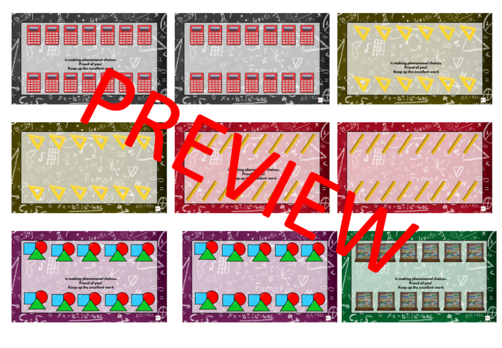 Editable Behavior Punch Cards Math Theme - Made By Teachers