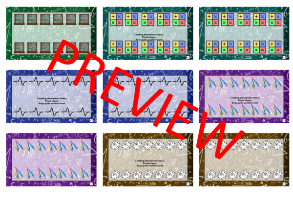 Editable Behavior Punch Cards Math Theme - Made By Teachers