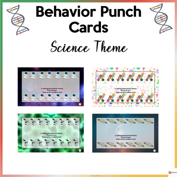 Editable Behavior Punch Cards Science Theme | Made By Teachers