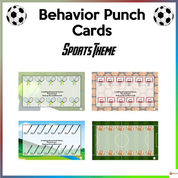 Editable Behavior Punch Cards Sports Theme Made By Teachers