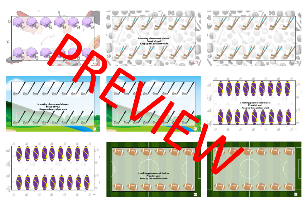 Editable Behavior Punch Cards Sports Theme - Made By Teachers