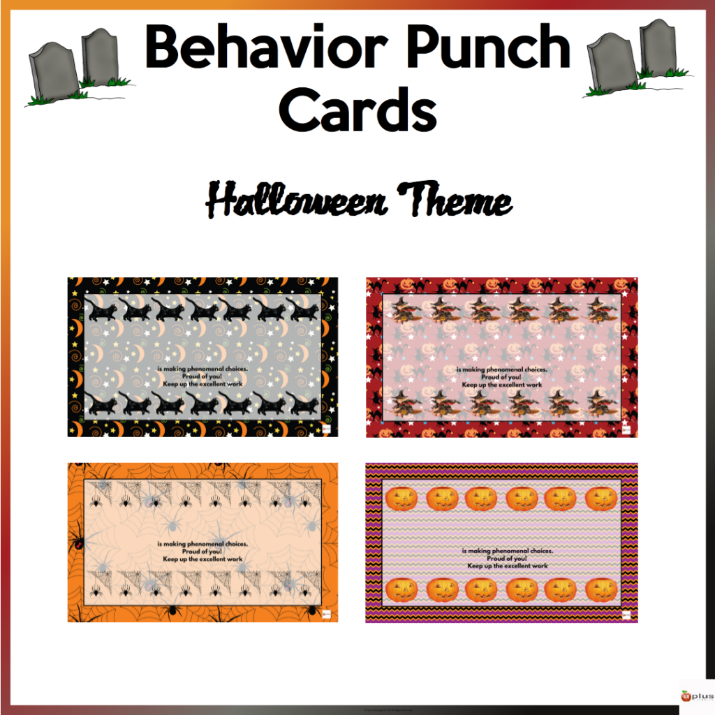 Editable Behavior Punch Cards Halloween Theme - Made By Teachers