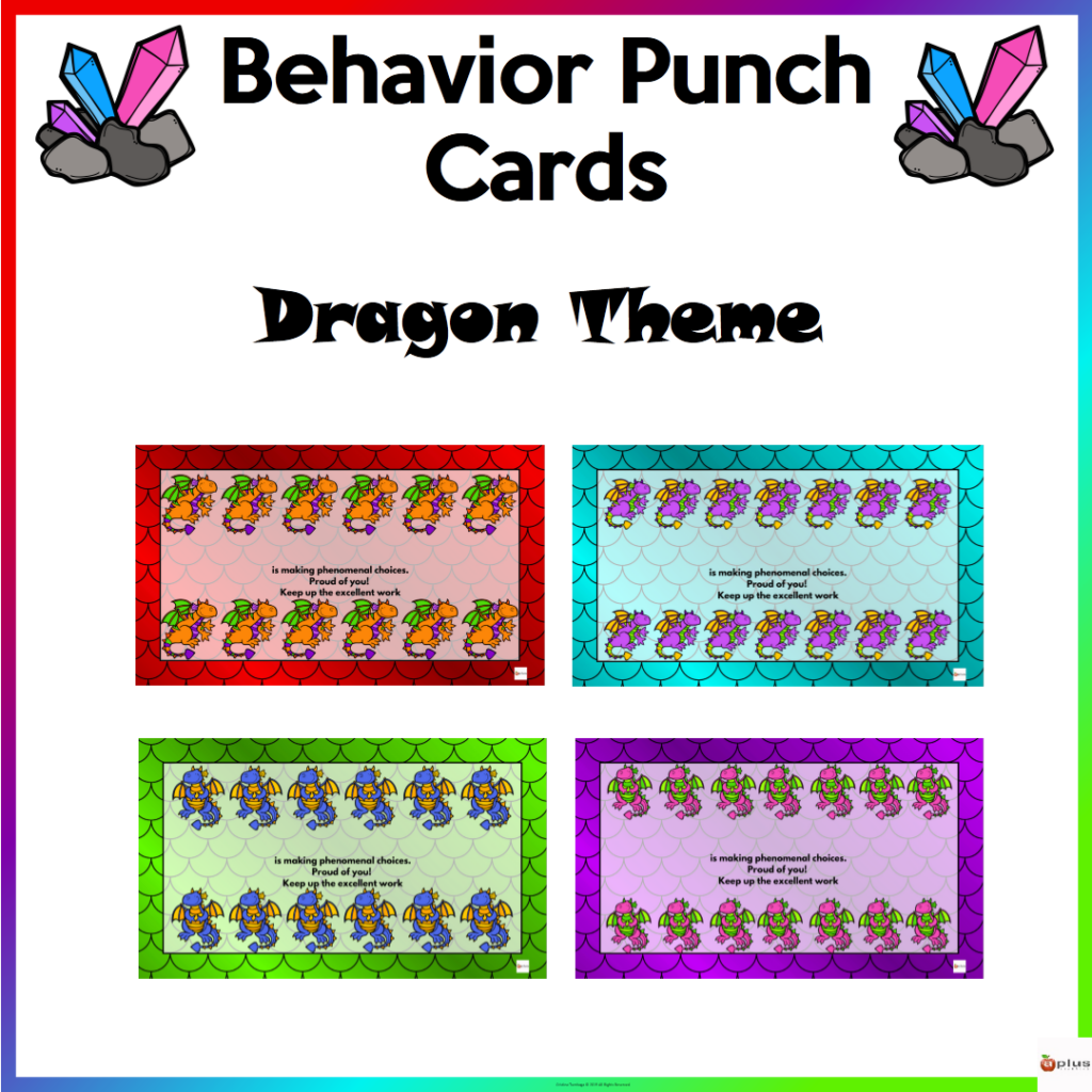 Editable Behavior Punch Cards Dragon Theme - Made By Teachers