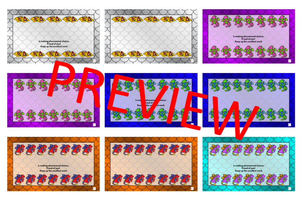 Editable Behavior Punch Cards Dragon Theme - Made By Teachers
