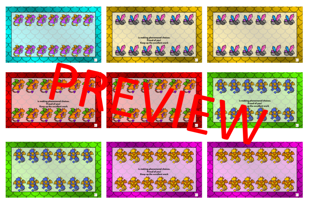 Editable Behavior Punch Cards Dragon Theme - Made By Teachers