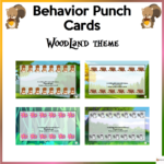 Editable Behavior Punch Cards Woodland Theme - Made By Teachers