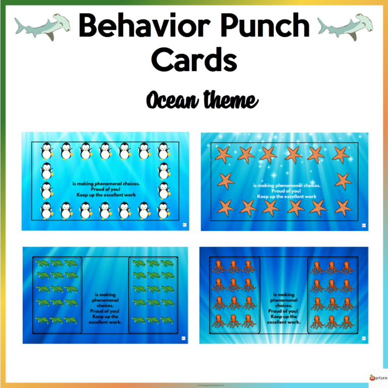 Editable Behavior Punch Cards Monster Theme | Made By Teachers