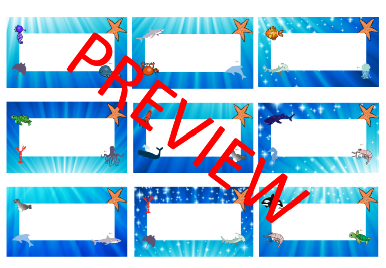 Editable Desk Name Tags Ocean Theme | Made By Teachers