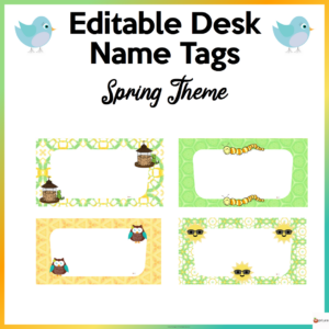 Editable Name Tags, Labels, Daily Agenda Reminders Spring Theme Bundle ...