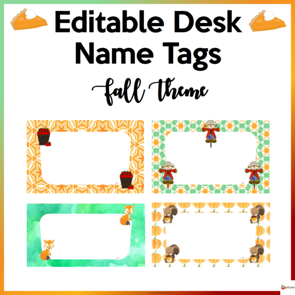 Editable Desk Name Tags Fall Theme | Made By Teachers
