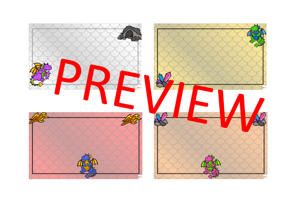 Editable Desk Name Tags Dragon Theme - Made By Teachers