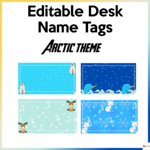 Editable Name Tags, Labels Arctic Theme Bundle | Made By Teachers