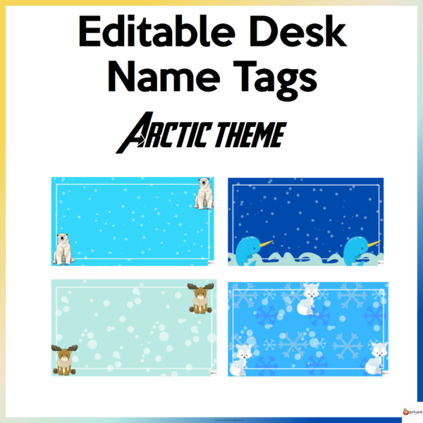 Editable Desk Name Tags Arctic Theme - Made By Teachers