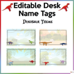 Editable Name Tags and Labels Dinosaur Theme | Made By Teachers
