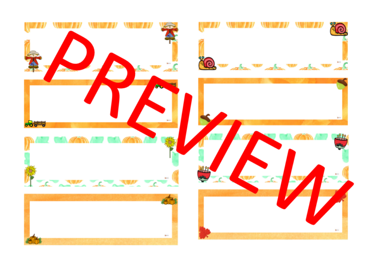 Editable Tote Tray Labels Fall Theme - Made By Teachers