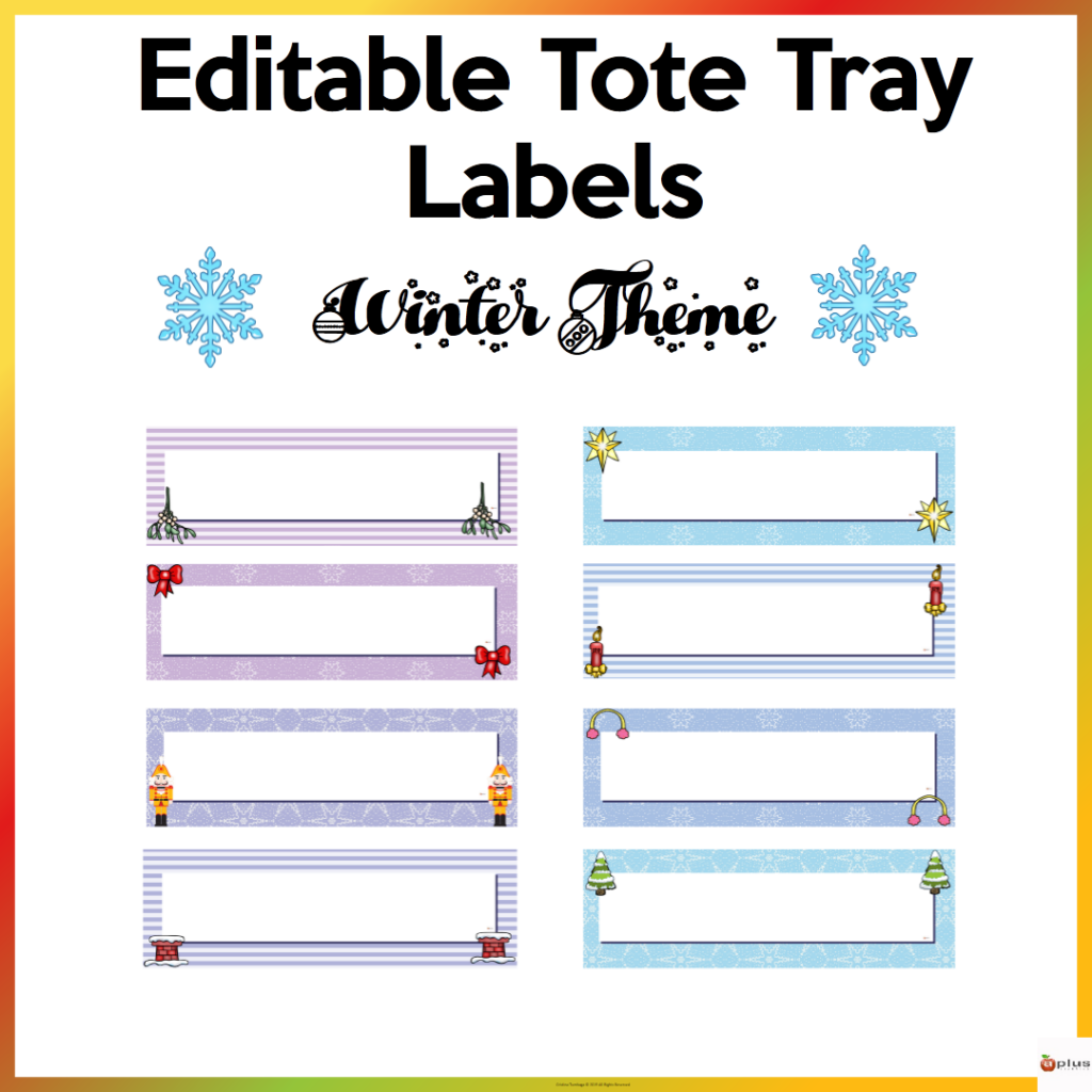 Editable Name Tags, Labels, Daily Agenda Reminders Winter Theme Bundle ...