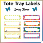 Editable Tote Tray Labels Spring Theme - Made By Teachers