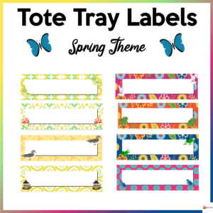 Editable Tote Tray Labels Spring Theme | Made By Teachers