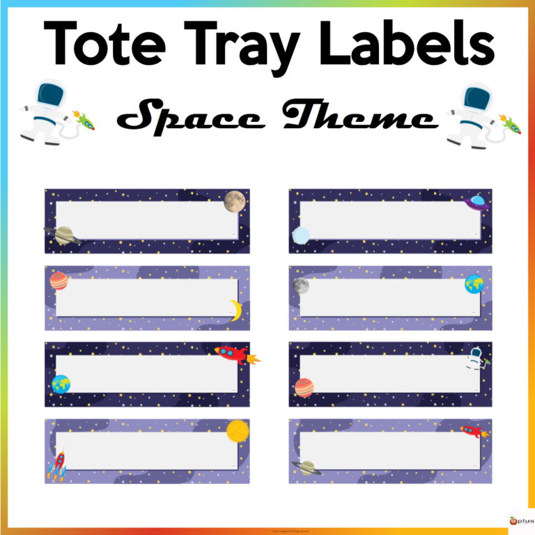 Editable Tote Tray Labels Space Theme | Made By Teachers