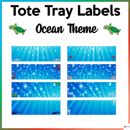 Editable Tote Tray Labels Ocean Theme - Made By Teachers