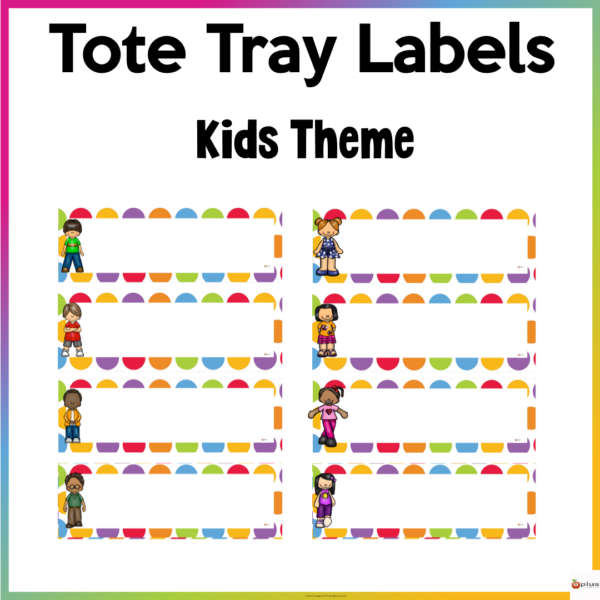 Editable Tote Tray Labels Kids Theme | Made By Teachers