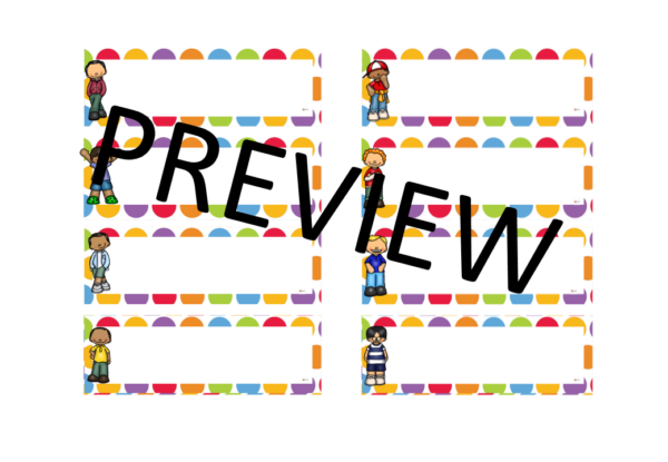 Editable Tote Tray Labels Kids Theme - Made By Teachers