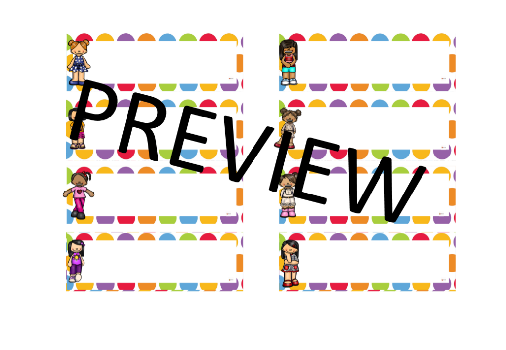 Editable Tote Tray Labels Kids Theme - Made By Teachers