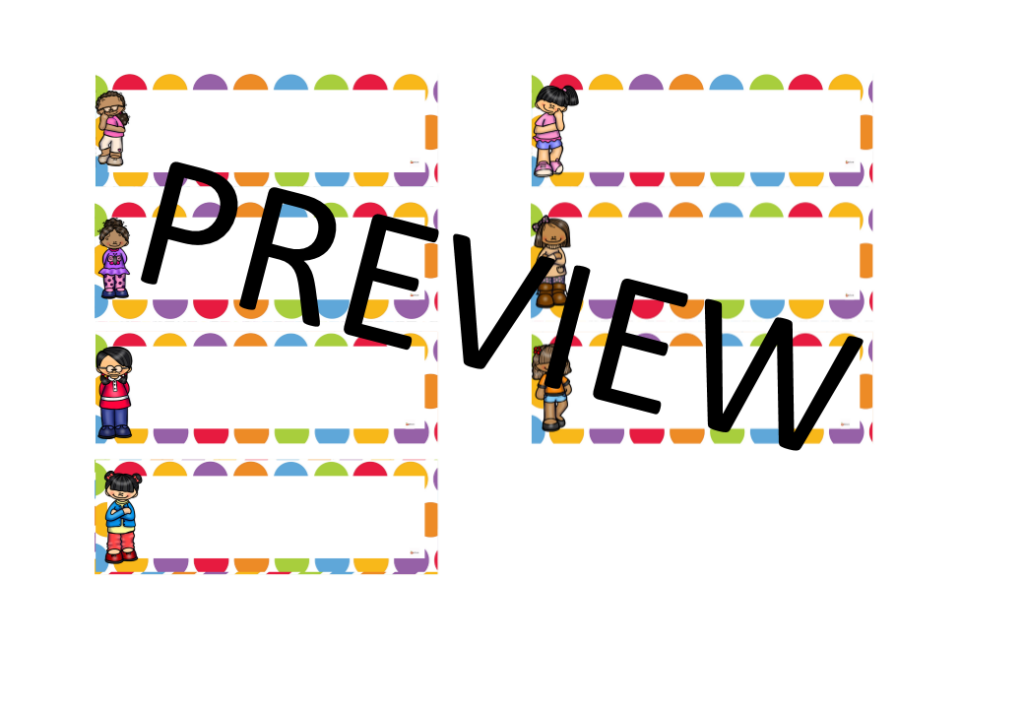 Editable Tote Tray Labels Kids Theme - Made By Teachers