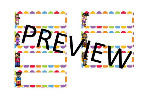 Editable Tote Tray Labels Kids Theme - Made By Teachers