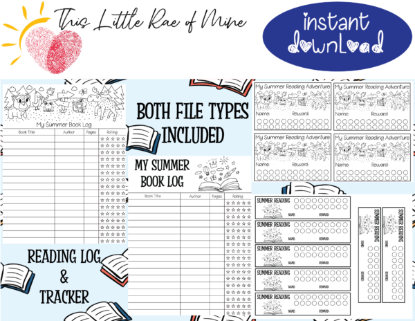 Summer Reading - Reading Log for kids - Printable - Book Tracker ...